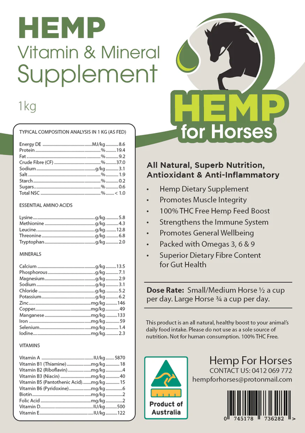 Hemp for Horses Vitamin and Mineral Supplement - Saddleworld Ipswich