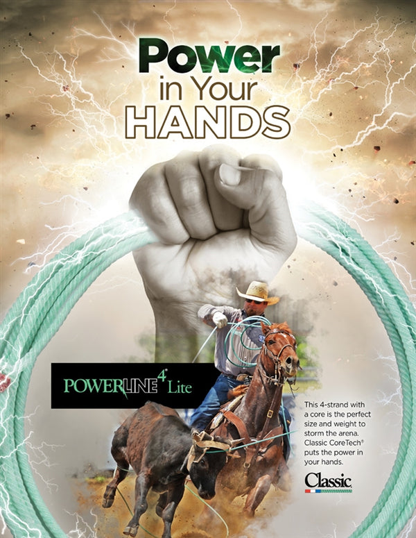 Classic Ropes Powerline4 Lite 3/8 30ft Heading Rope - Saddleworld Ipswich