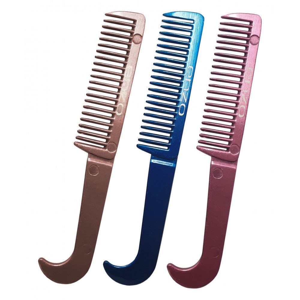 Enzo Aluminium Mane Comb with Divider - Saddleworld Ipswich